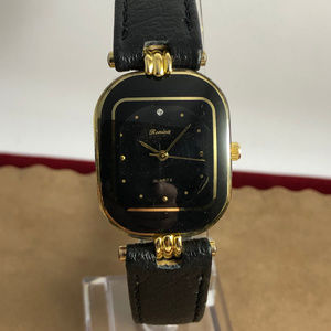 Ronica | Accessories | Vintage Ronica Black And Gold 8k Gp Wrist Watch ...